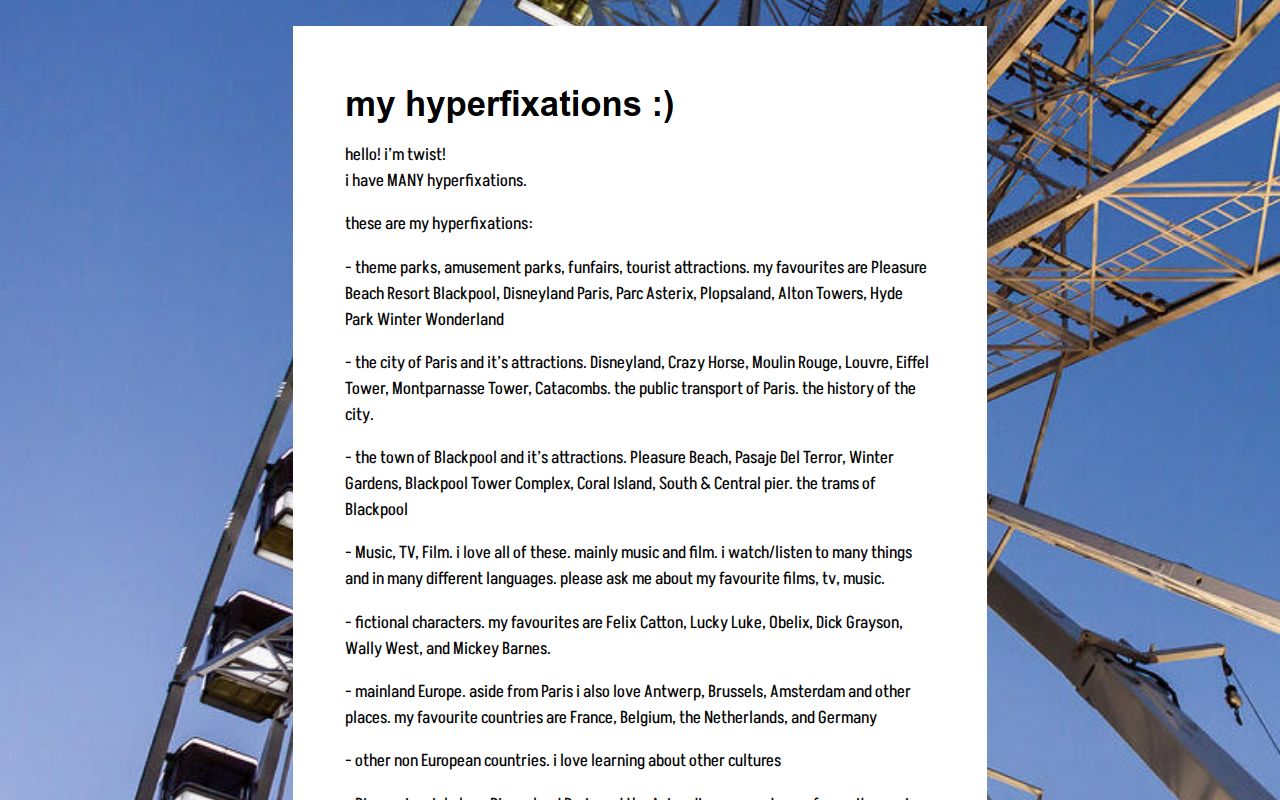 my hyperfixations